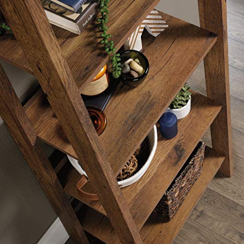 Sauder Palladia Executive Desk, Vintage Oak Finish & Trestle 5-Shelf Bookcase, Vintage Oak Finish