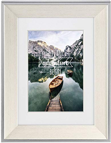 Hama Sierra Plastic Picture Frame (40 cm x 50 cm Frame, 25 mm x 19 mm Borders, for Photos Size 28 x 35 cm, Reflex Glass, Polystyrene (PS), with Hanger) White