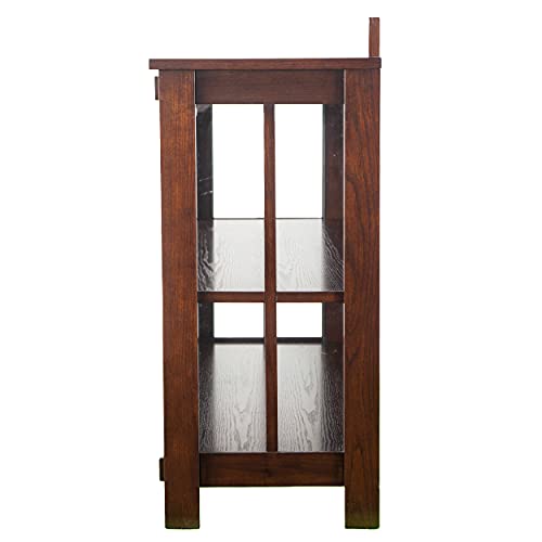 SEI Furniture Camino Mission Sideboard & Curio - Red Washed Expresso Finish w/ Faux Slate - Spacious Design (AMZ0092MC)