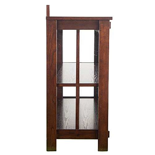 SEI Furniture Camino Mission Sideboard & Curio - Red Washed Expresso Finish w/ Faux Slate - Spacious Design (AMZ0092MC)