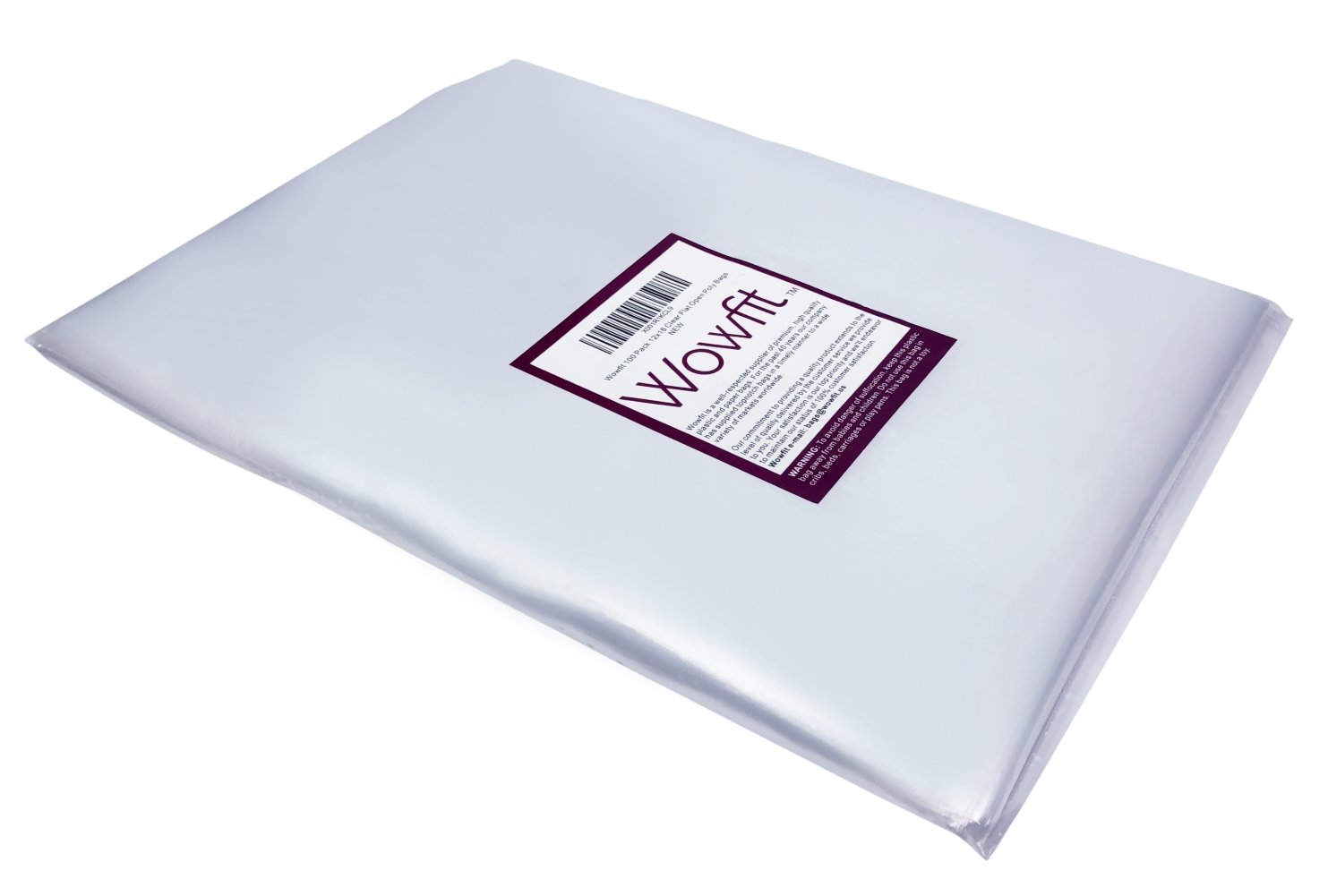 Wowfit 10 CT 21x31 inches 1.6 Mil Clear Plastic Flat Open Poly Bags Great for Proving Bread, Dough, Storage, Packaging and More (21 x 31 inches)