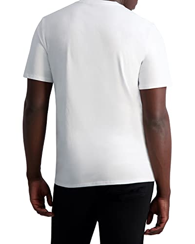 Karl Lagerfeld Paris Men's Soft Cotton Crew Neck T-Shirt, White, Large