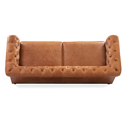 POLY & BARK Lyon Sofa in Full-GrainĀ Pure-Aniline Italian Leather, Cognac Tan