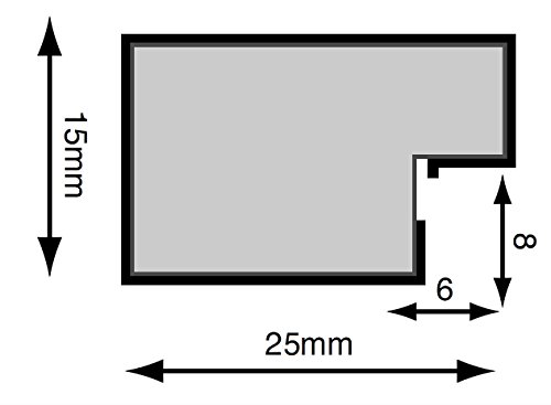 FRAMES BY POST Q7 Picture Photo Frame, Black with White Mount, 50 x 40 cm Image Size 16 x 12 Inch, Plastic Glass