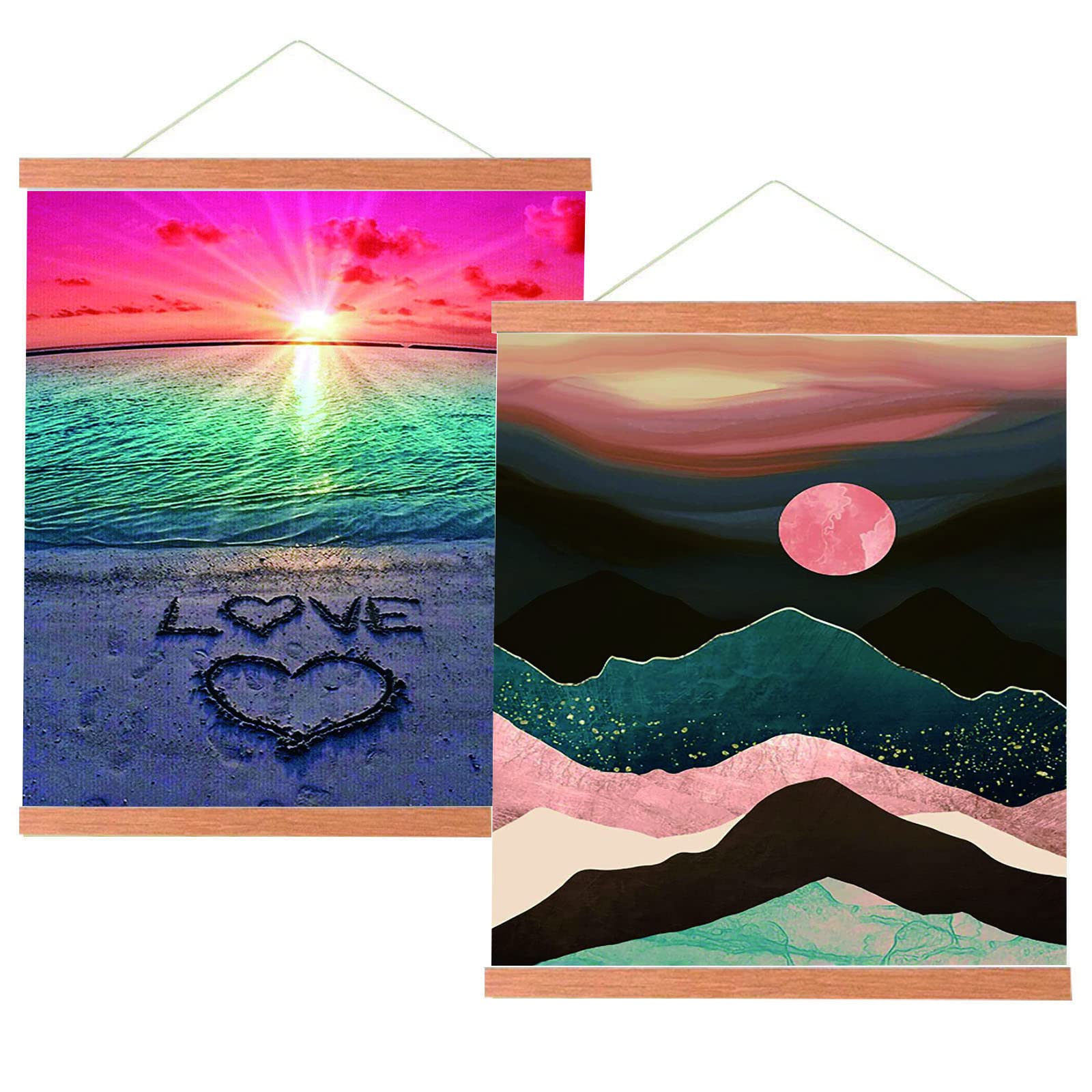 VAVCASE 2PCS diamond art painting Frames 12x16 in & 30x40 cm diamond art painting,Pictures or Photos 5D diamond art painting Art Frame for Wall Window Door (2 Pack)