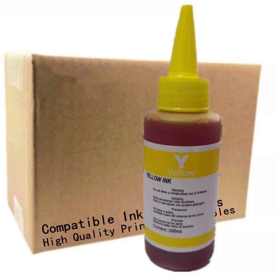 Printer Ink Dye Ink Black/Cyan/Magenta/Yellow Universal Refill Ink Kits Suit for Eposn for Canon for HP for Brother for Lexmark for Samsung for Dell for Kodak All Inkjet Printer (100ml 1Set 1Black)