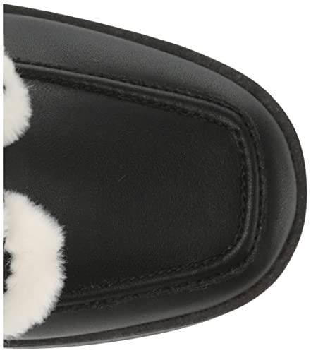 Karl Lagerfeld Paris Women's Dottie Fur Lace Up Boot Ankle, Black/Natural, 9