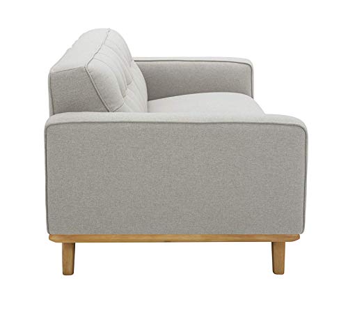 Amazon Brand β Rivet Bigelow Modern Sofa Couch with Wood Base, 89.4"W, Light Grey / Blonde