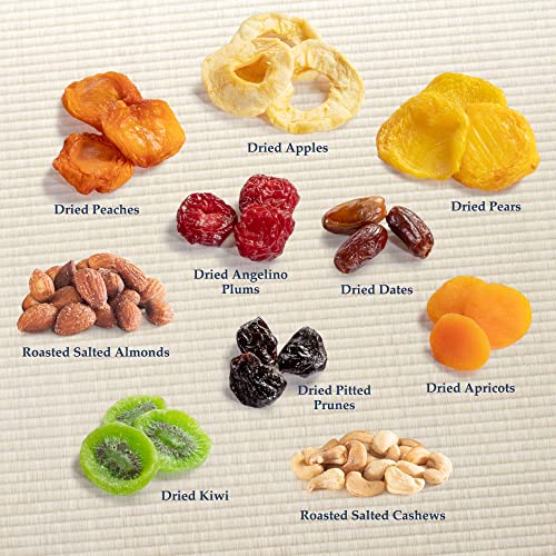 Blue Bow Gourmet Floral Dried Fruit & Nut Gift Tray for Easter, Mother's Day, Birthday, Thank You, Sympathy