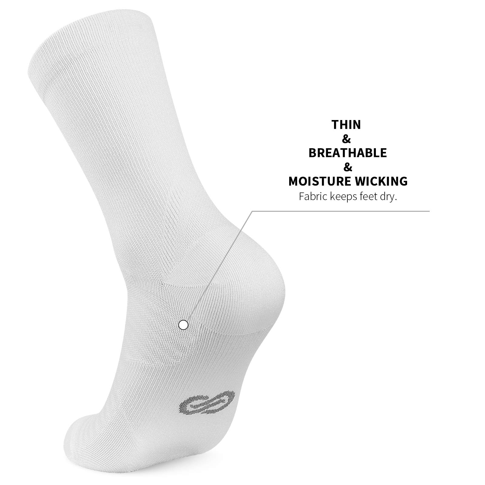 PAPLUS Compression Athletic Crew Socks (6 Pairs) for Men & Women