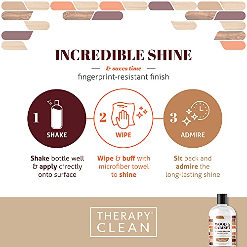 Therapy Furniture Polish & Wood Cleaner Kit 16 oz. Cabinet and Table Restorer