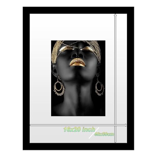 Betionol Diamond Painting Frames 16x20, Large Picture Frame Displays 16x20in Pictures Without Mat, or 12x16in/30x40cm Kid's Art Pictures or Photos with Mat, All Accessories Included