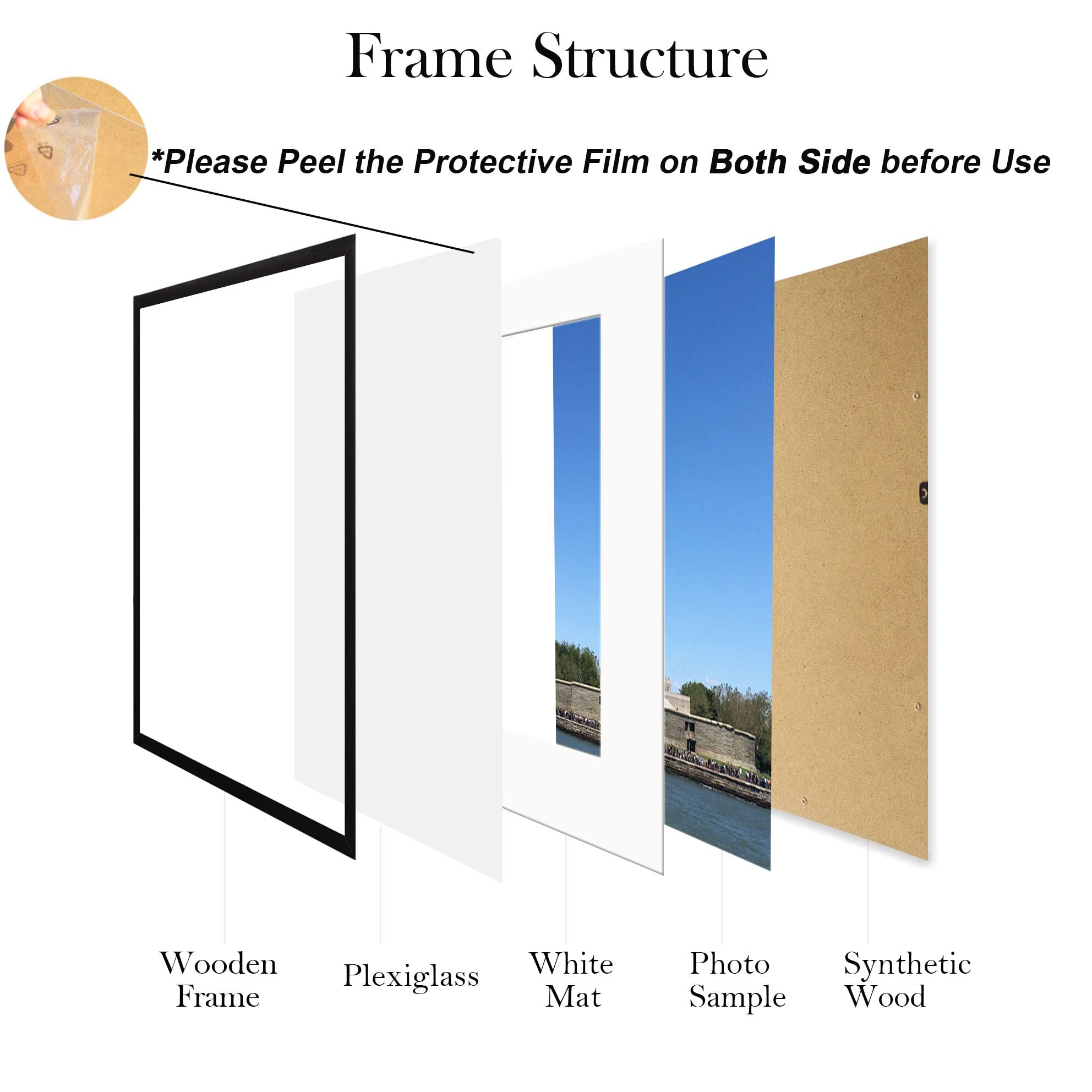 12x16 Wood Picture Frame Diamond Painting Frames 30x40cm Diamond Art Frame Display 12x16in / 30x40 cm Without Mat or 10x14 in/ 25x35cm with Mat 12 x 16 Photo Poster Frame Wall Hanging - Black 3 Pack