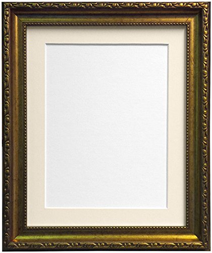 FRAMES BY POST Shabby Chic Picture Photo Frame, Gold, 50 x 40 cm Image Size 16 x 12 Inches (Plastic Glass)
