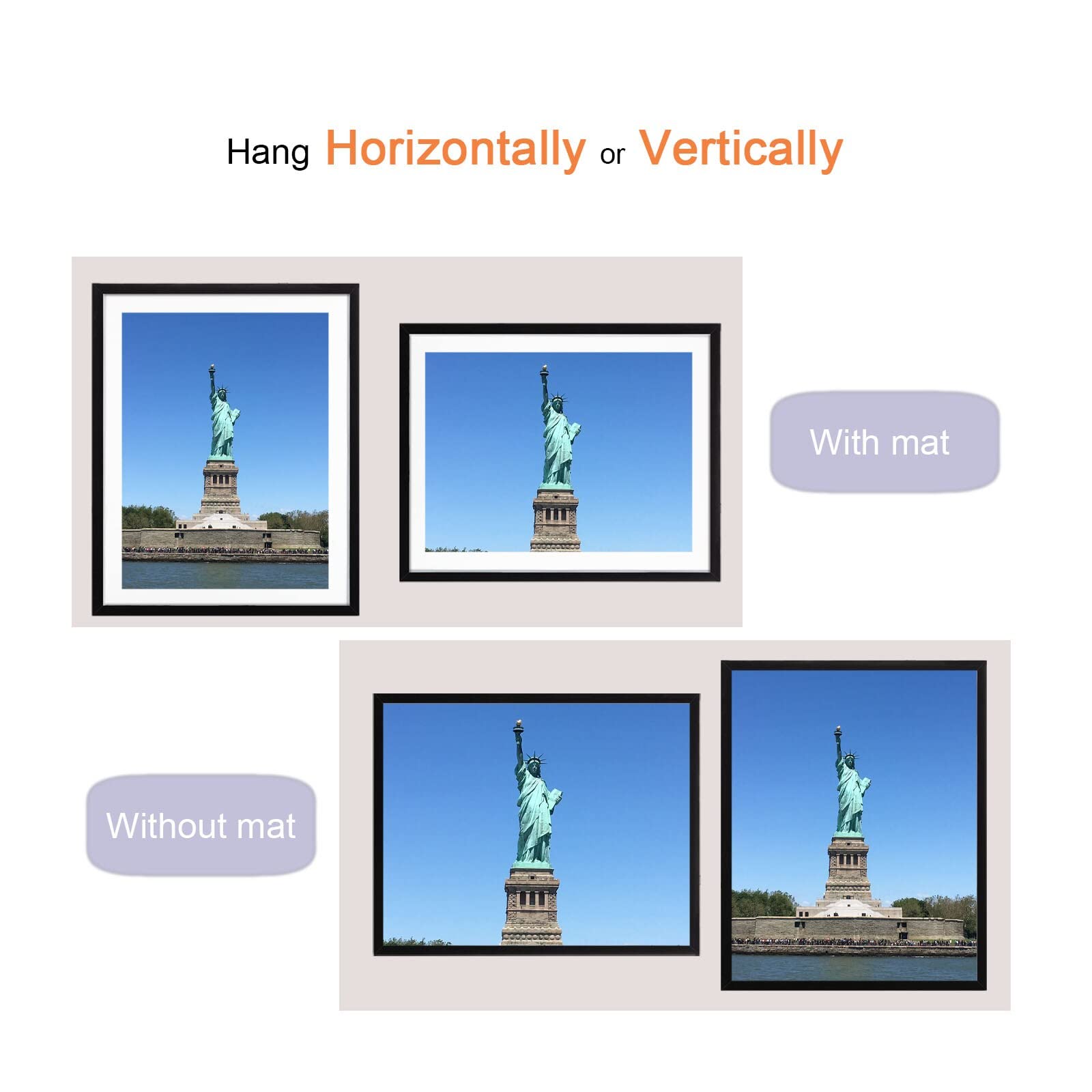 12x16 Wood Picture Frame Diamond Painting Frames 30x40cm Diamond Art Frame Display 12x16in / 30x40 cm Without Mat or 10x14 in/ 25x35cm with Mat 12 x 16 Photo Poster Frame Wall Hanging - Black 3 Pack
