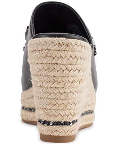 Karl Lagerfeld Paris Women's Corissa Slip on Espadrille Wedge Sandal, Deep Black, 9
