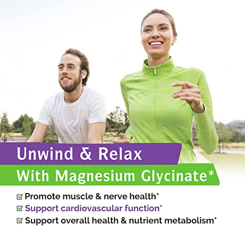 Magnesium Glycinate 500mg per Caps, 120 Veggie Caps, Chelated for Maximum Absorption, Non-GMO, NO Gluten Dairy & Soy, Supports Muscle, Joint, and Heart Health
