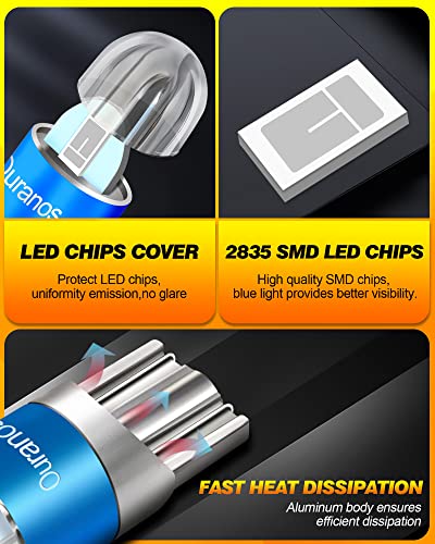 Ouranos 194 LED Bulb Blue No Polarity 168 T10 2825 LED Light Bulb for Car Interior Dome Map Door Courtesy License Plate Lights, Car Interior Atmosphere Blue Light Bulb