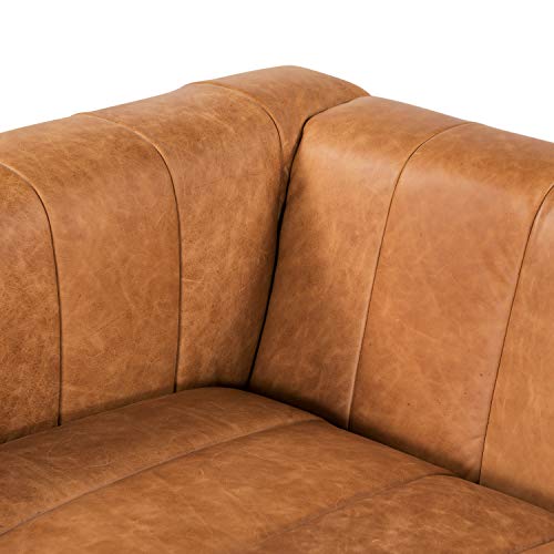 POLY & BARK Canale 86" Sofa in Full-GrainĀ Pure-Aniline Italian Leather, Cognac Tan