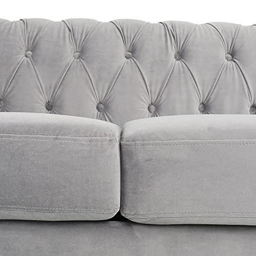 NOSGA Large Sofa, Modern 3 Seater Couch Furniture, Three-seat Sofa Classic Tufted Chesterfield Settee Sofa Tufted Back for Living Room