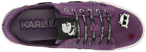 Karl Lagerfeld Paris Cate Shoes β Sneakers for Women with Iconic KLP Pins, Violet, 8