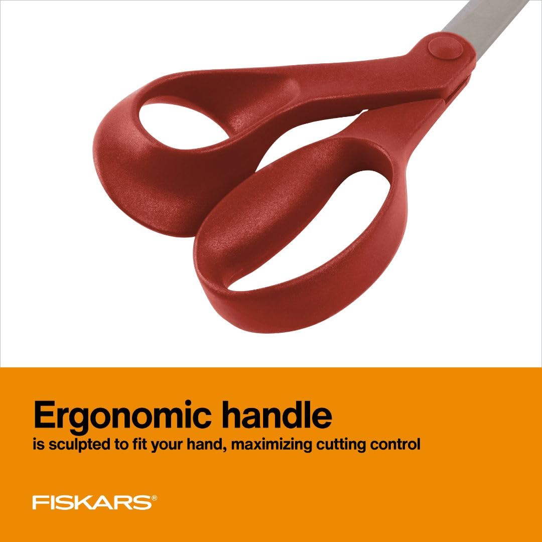 Fiskars 1294508697WJ Left-hand 8" Bent-left, Stainless Steel - Orange