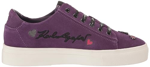 Karl Lagerfeld Paris Cate Shoes β Sneakers for Women with Iconic KLP Pins, Violet, 8