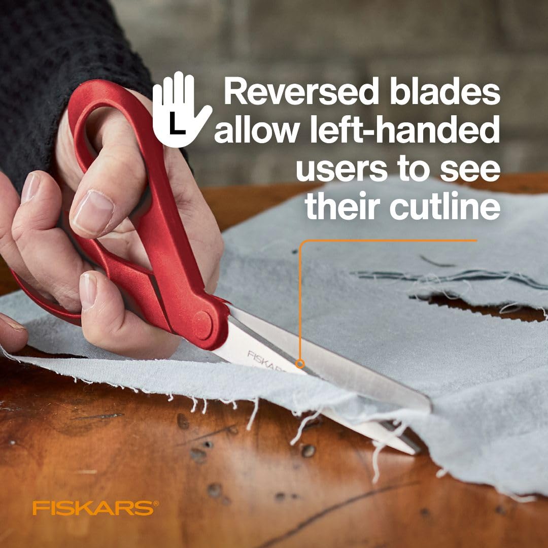 Fiskars 1294508697WJ Left-hand 8" Bent-left, Stainless Steel - Orange