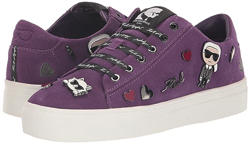 Karl Lagerfeld Paris Cate Shoes β Sneakers for Women with Iconic KLP Pins, Violet, 8