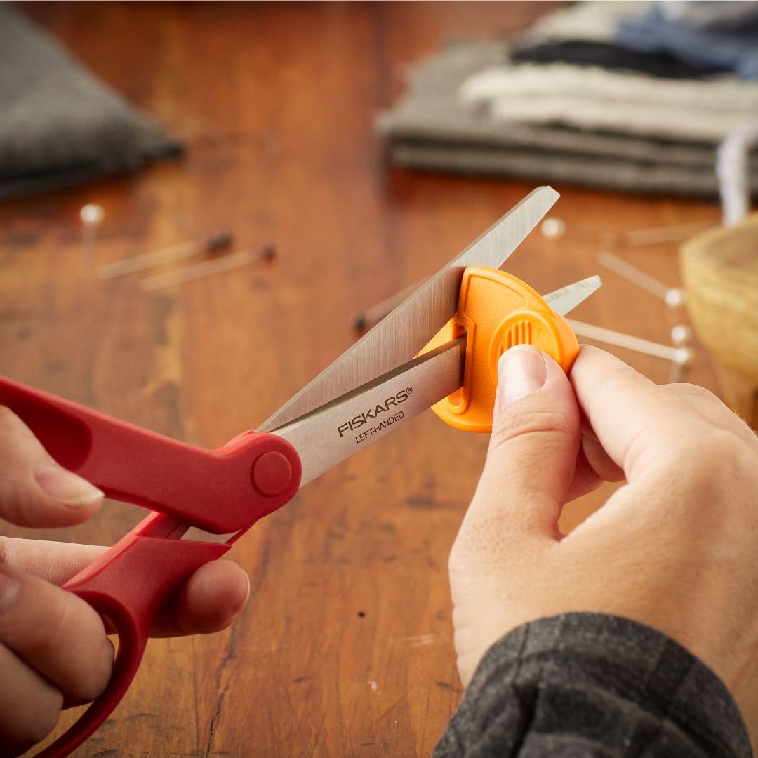 Fiskars 1294508697WJ Left-hand 8" Bent-left, Stainless Steel - Orange