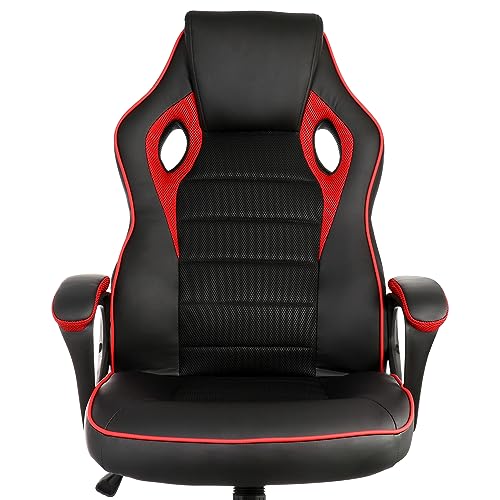 Elama Adjustable Swivel Base Office/Gaming Chair (Red)