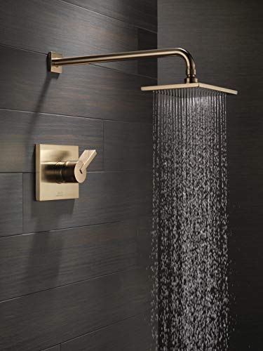 Delta Faucet Vero 14 Series Single-Function Shower Trim Kit with Single-Spray Touch-Clean Rain Shower Head, Champagne Bronze T14253-CZ (Valve Not Included)