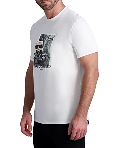 Karl Lagerfeld Paris Men's Soft Cotton Crew Neck T-Shirt, White, XX-Large