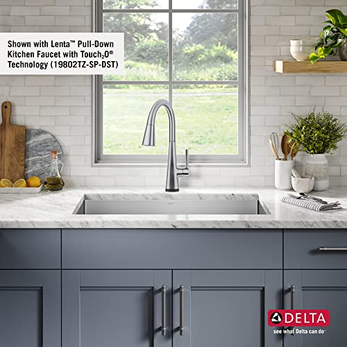 DELTA FAUCET Delta Lenta 30-inch Undermount 16 Gauge Stainless Steel Single Bowl Kitchen Sink with Accessories, 953034-30S-SS, Satin