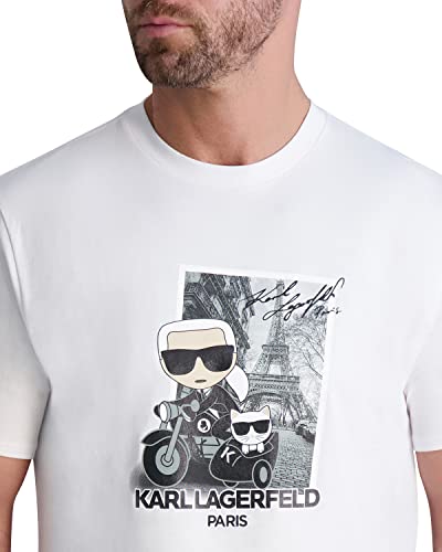 Karl Lagerfeld Paris Men's Soft Cotton Crew Neck T-Shirt, White, XX-Large