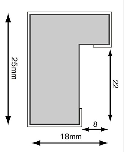 FRAMES BY POST Rio Picture Photo and Poster Frame, MDF Wood, White with Dark Grey Mount, 50 x 40 cm Image Size A3
