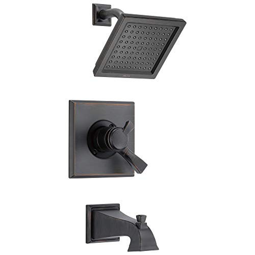 Delta Faucet Dryden 17 Series Dual-Function Tub and Shower Trim Kit with Single-Spray Touch-Clean Shower Head, Venetian Bronze, 2.0 GPM Water Flow, T17451-RB-WE (Valve Not Included)