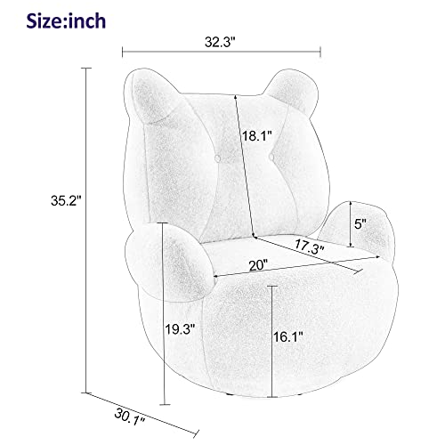 HAUSHECK Swivel Barrel Chair, Black