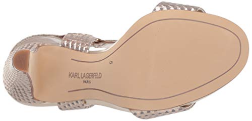 Karl Lagerfeld Paris Women's Cieone Dressy Heeled Sandal, Gold Triangle Metallic, 7.5