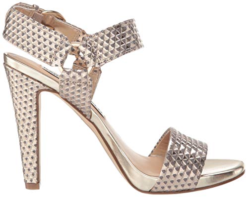 Karl Lagerfeld Paris Women's Cieone Dressy Heeled Sandal, Gold Triangle Metallic, 7.5