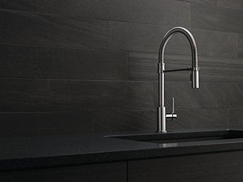 Delta Faucet Trinsic Pro Commercial Style Kitchen Faucet Chrome, Chrome Kitchen Faucets with Pull Down Sprayer, Kitchen Sink Faucet, Faucet for Kitchen Sink with Magnetic Docking, Chrome 9659-DST