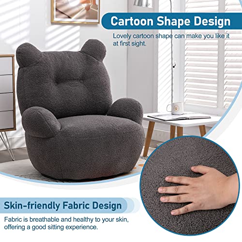 HAUSHECK Swivel Barrel Chair, Black