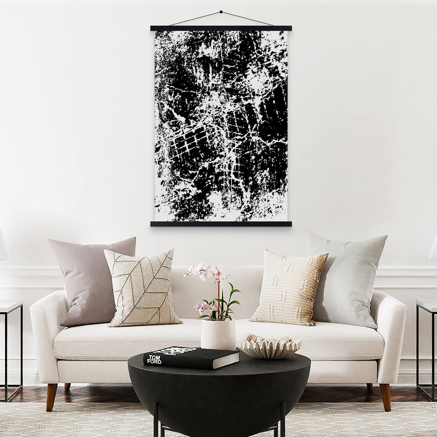 20x30 20x28 Poster Frame, Magnetic Light Wood Frame Hanger for Photo Picutre Canvas Artwork Art Print Wall Hanging (1 Pack, 20", Black)