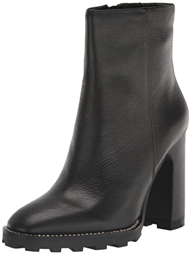 KARL LAGERFELD PARIS Women's Peppy Lug-Sole Zip-up Fashion Boot, Black, 8