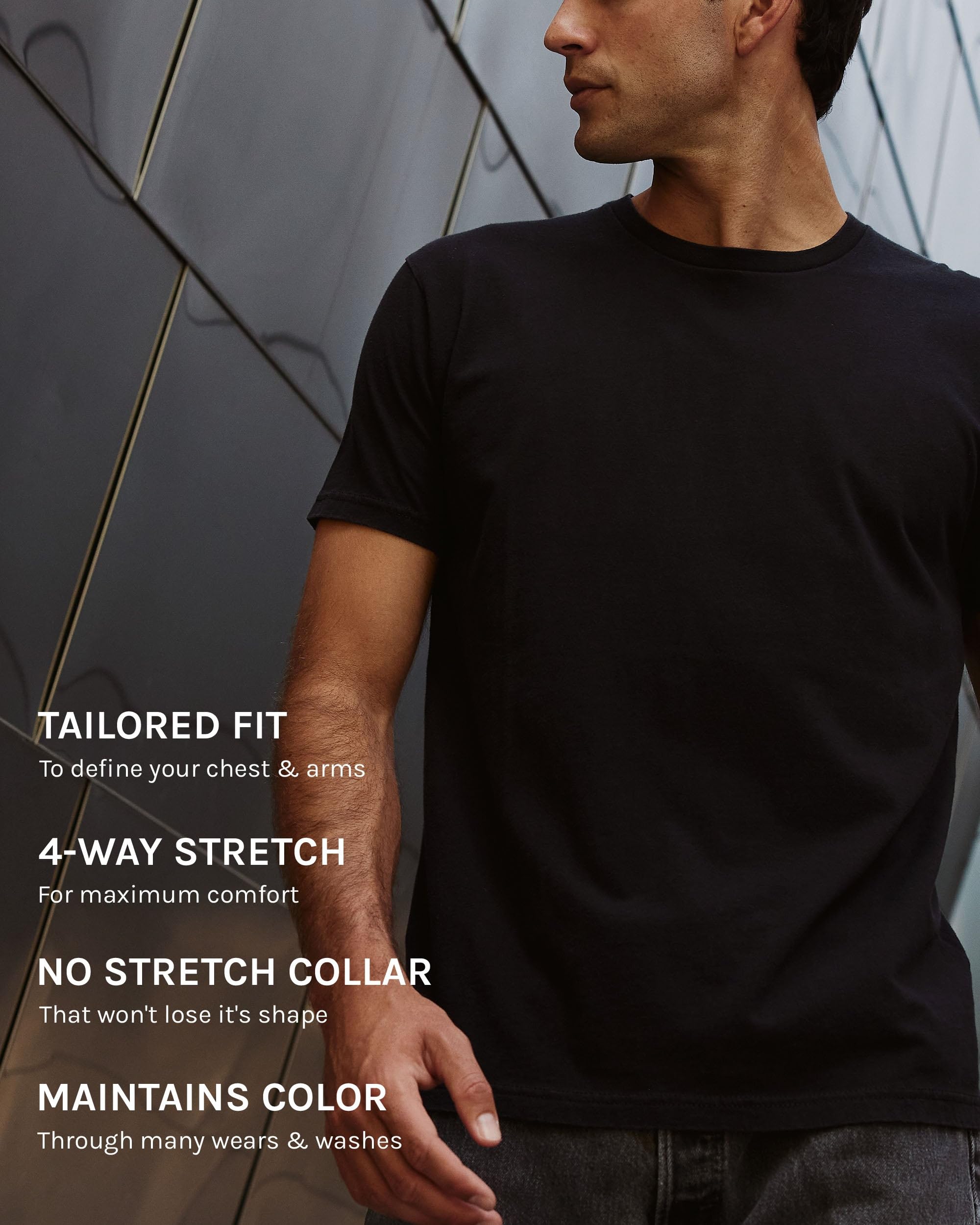 INTO THE AM Premium Men's Fitted Crew Neck Plain Essential Tees 3-Pack - Modern Fit Fresh Classic Short Sleeve T-Shirts for Men (Black/Navy/Olive Green, Medium)