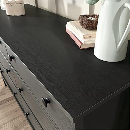 Sauder Dawson Trail 6-Drawer Bedroom Dresser in Raven Oak, Raven Oak Finish