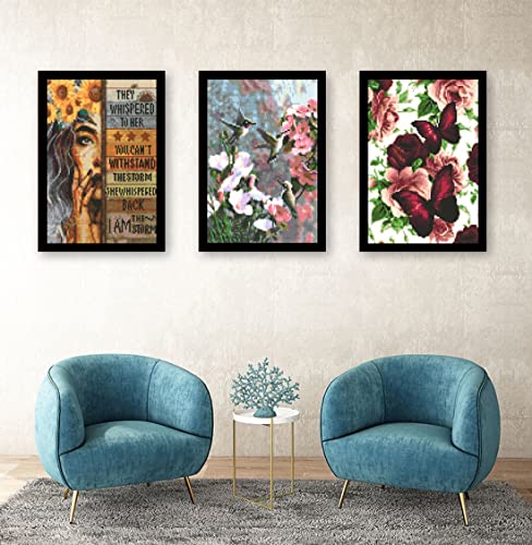 Diamond Painting Frames, 12x16 Picture Frame Set of 6, Self Adhesive Magnetic Poster Photo Frames, Black Diamond Art Frame for Wall Deco