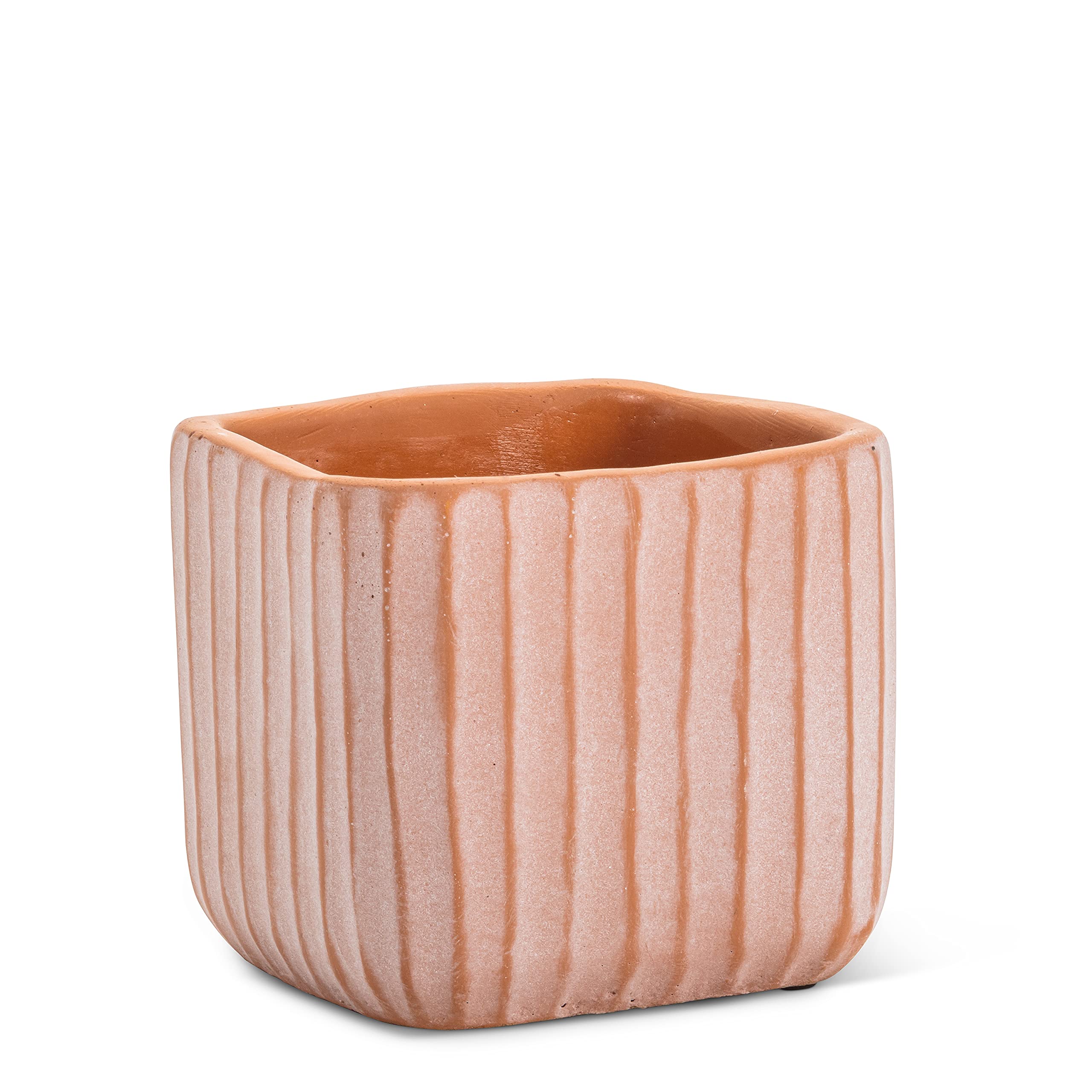 Abbott Collection 27-Ripple-SM-ORG Small Ridge Planter, Orange