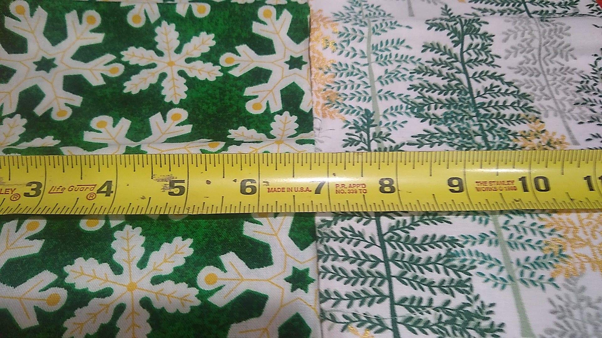 Fat Quarter Fabric Bundle Set 5 (1/4 Yard) Pinecones Evergreens Winter Trees Stack