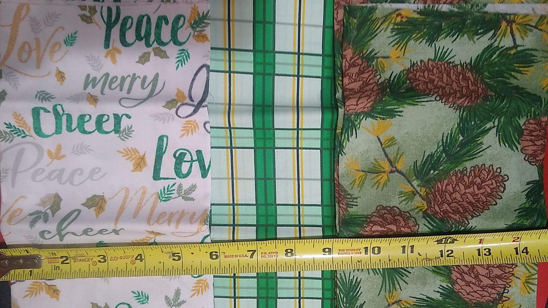 Fat Quarter Fabric Bundle Set 5 (1/4 Yard) Pinecones Evergreens Winter Trees Stack